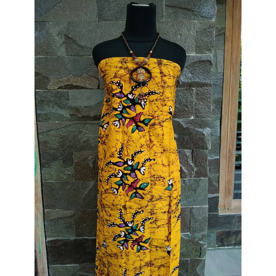 Jual Batik Tulis Bakaran Kuning Semanggi Ready Sepasang | Shopee Indonesia