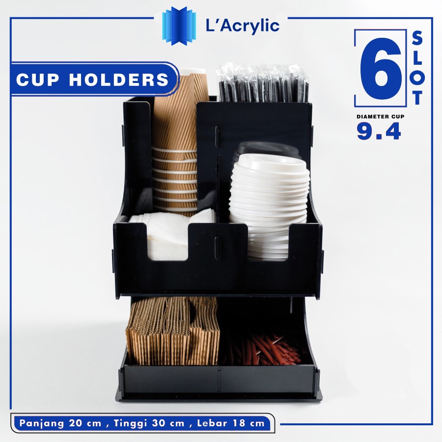 Jual RAK / RACK / DISPENSER / ORGANIZER PAPER CUP COFFEE CUP 6 SLOT ...