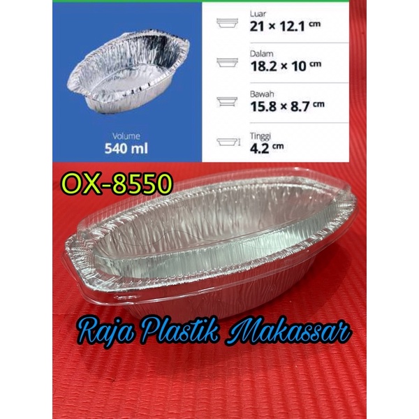 Jual Aluminium Foil tray OX 8550 (wadah + tutup) | Shopee Indonesia