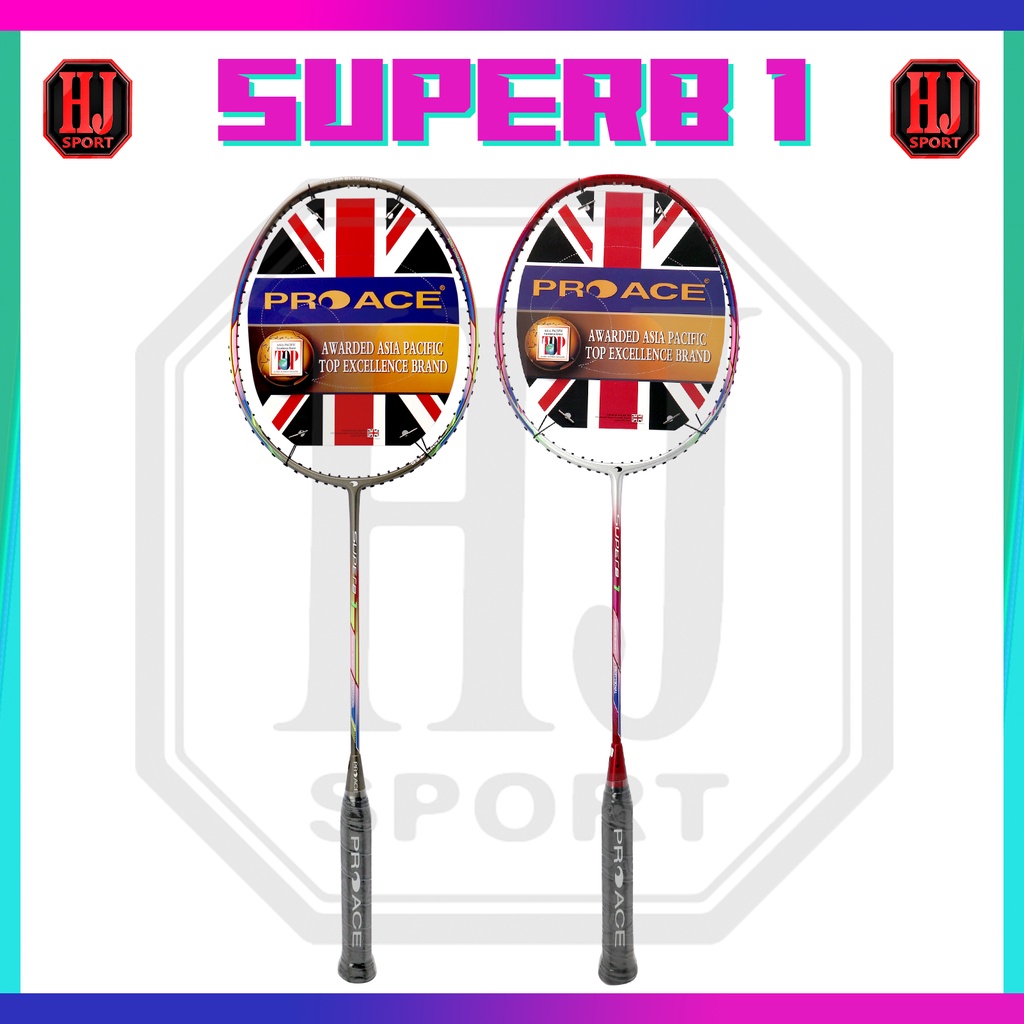 Jual Raket Badminton Original Pro Ace SUPERB 1 Bonus Komplit | Shopee ...