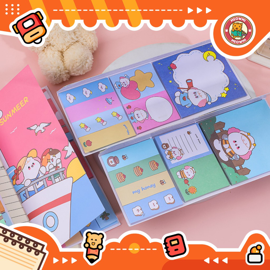 Jual Sticky Notes Set Motif Lucu 7 in 1 Memo Note Tempel MB0103 ...