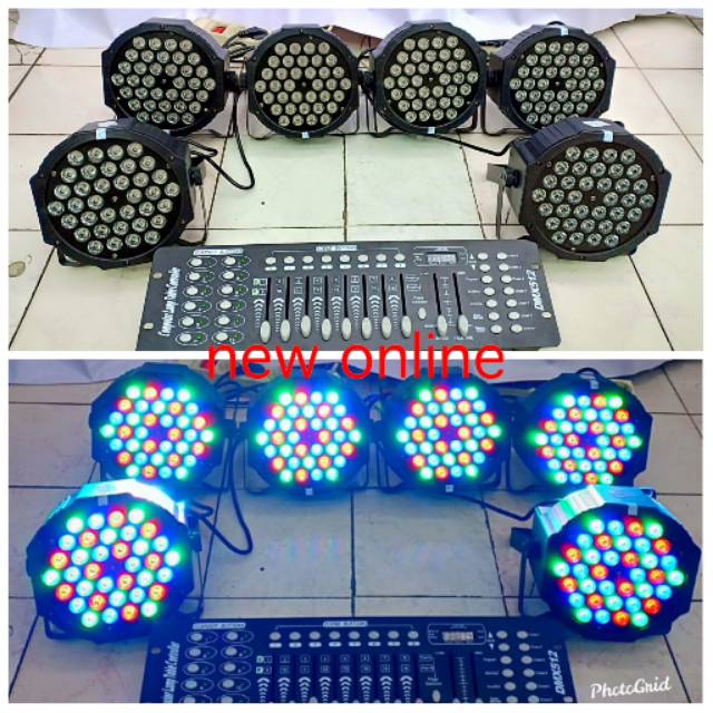 Jual PAKET 6 PARLED RGB 36LED MODEL SLIM PLUS MIXER DMX SIAP PAKAI ...