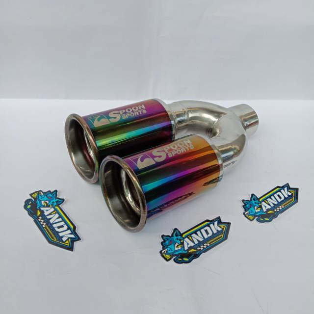 Jual Knalpot Racing Suara Bass Mobil Spoon Cabang Pelangi UNIVERSAL ...