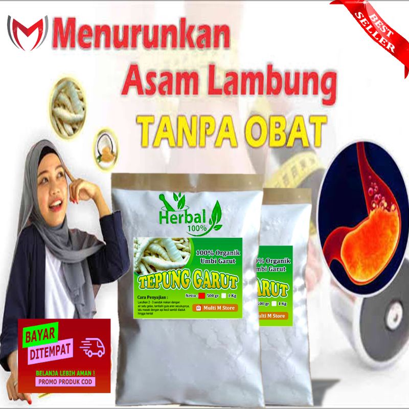 Jual 500 Gram Tepung Garut | Pati Garut Original | Obat Maag Asam ...
