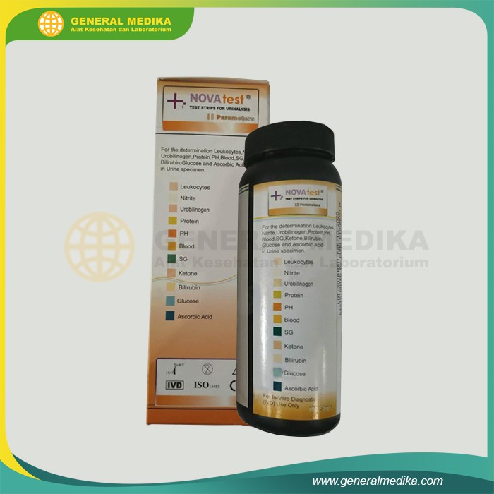 Jual Alat Test Nova 11 Parameter Urine Reagent Strips isi 100 Test ...