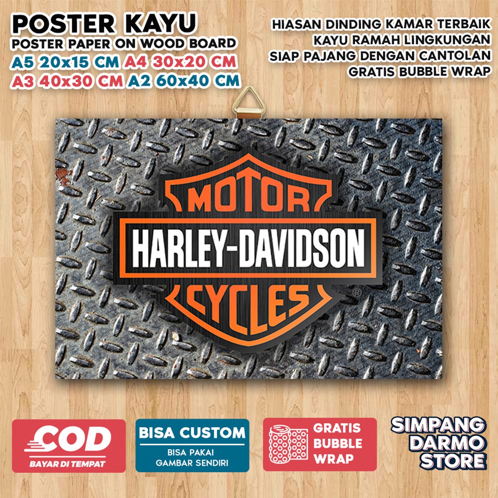 Jual Poster Kayu Harley Davidson Moge Sport Motor GT Grand Touring ...