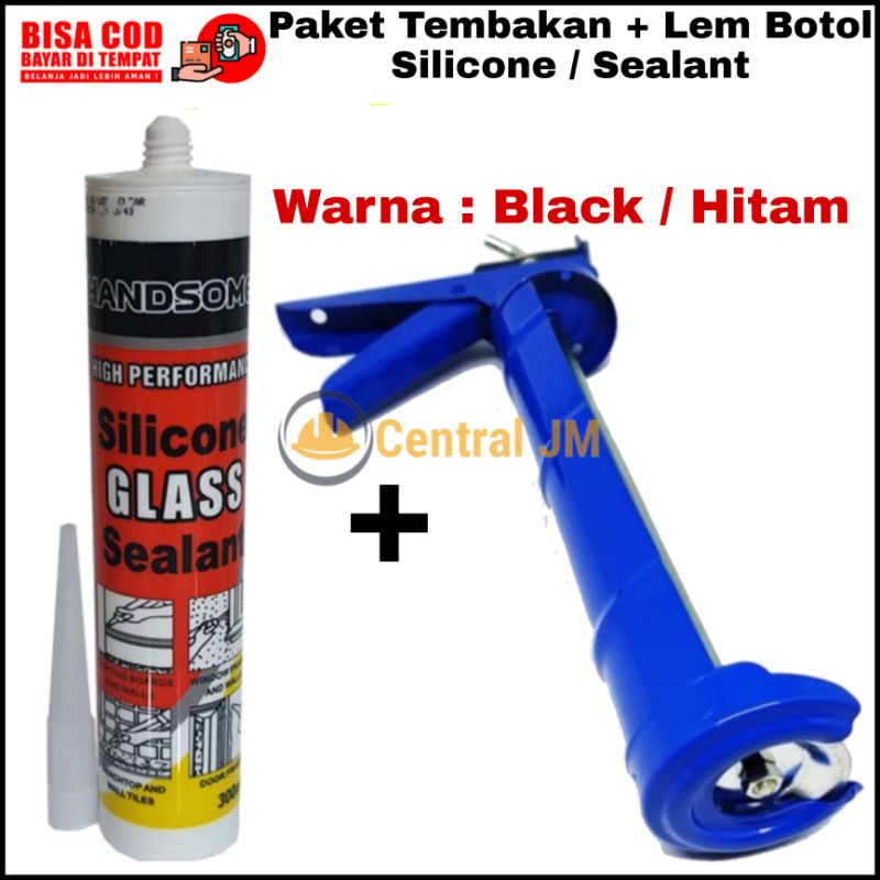 Jual Paket 2 IN 1 [ Tembakan + Lem Botol Hitam ] BLACK Gun Silicone ...