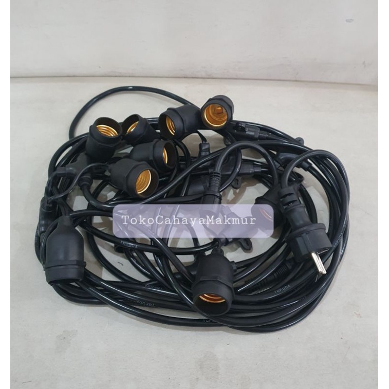 Jual Kabel Fitting Lampu Gantung Cafe 10m 10meter 10 Fitting E27 Outdoor | Shopee Indonesia