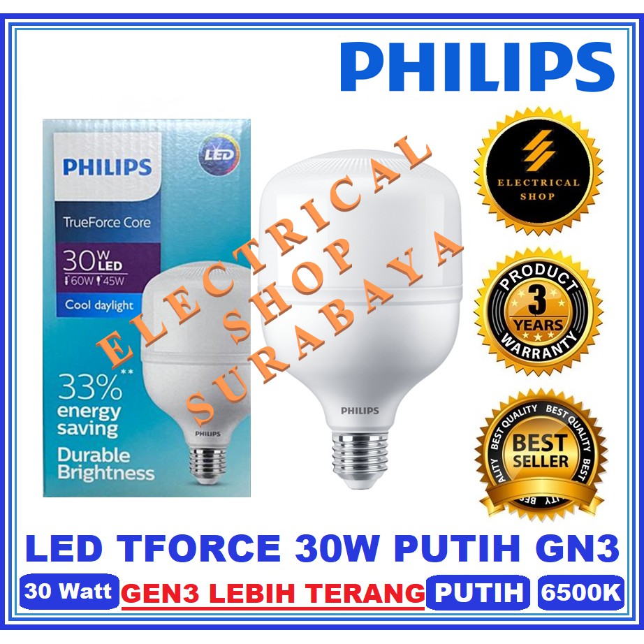 Jual PHILIPS LAMPU LED TRUEFORCE 30W 30 WATT PUTIH GN3 (GARANSI & HARGA ...