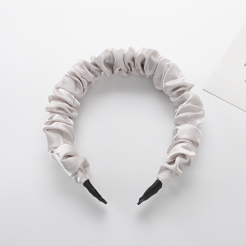 Jual Bando Scrunchie Serut Satin Besar Korea Headband Ruffle Bandana ...
