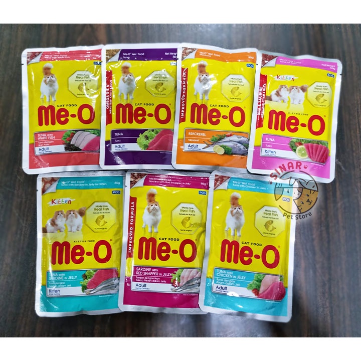 Jual Me-o Pouch 80Gram Makanan Saset/Sachet Basah Kucing MeO Me O Cat ...