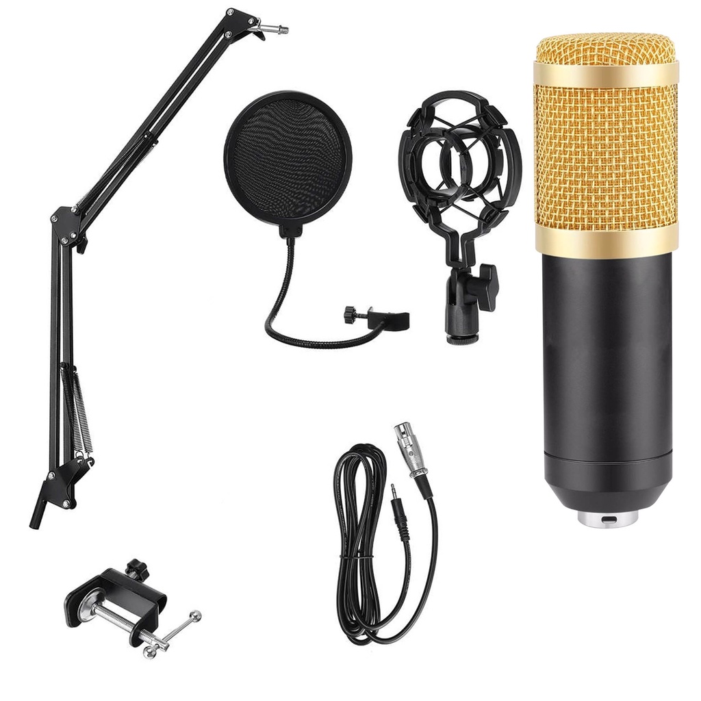 Jual Promo Paket Super Komplit Mic Condenser BM800 + Stand + Pop Filter ...