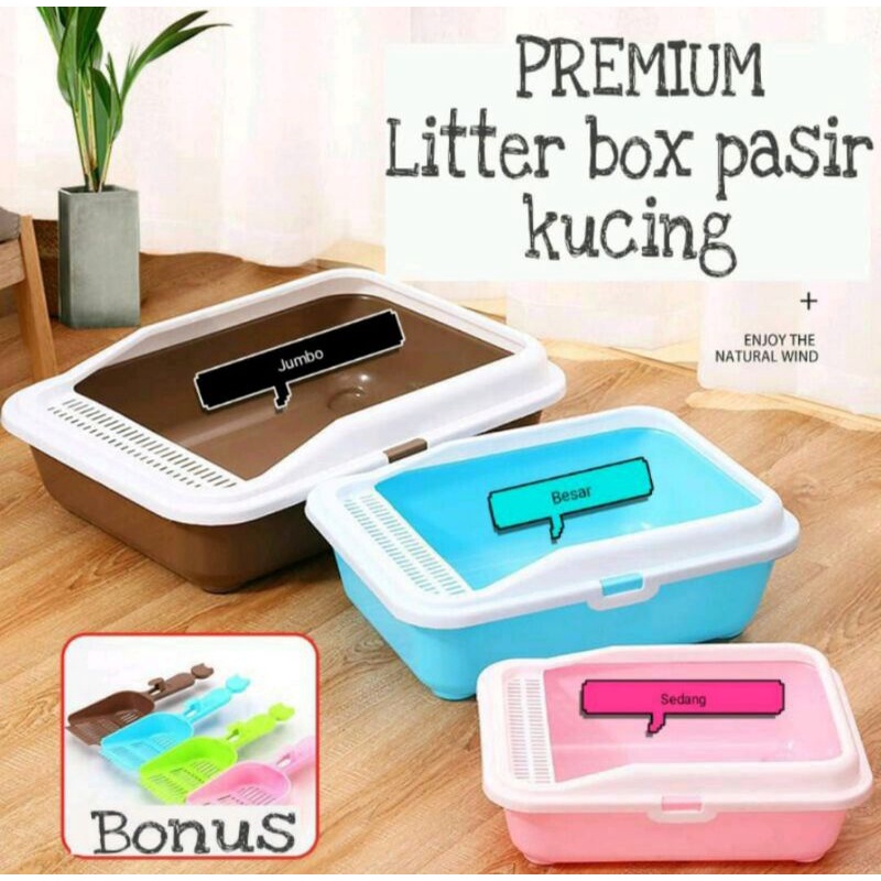 Jual Litter Box Pasir Kucing Size Jumbo Besar Sedang | Shopee Indonesia