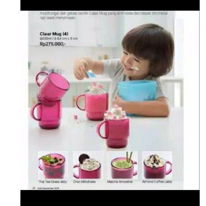 Jual Clear Mug / Gelas tupperware(4pcs) | Shopee Indonesia