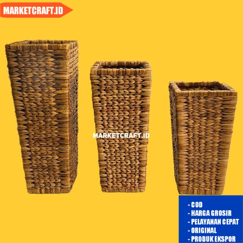 Jual Vas anyaman eceng gondok/Dekorasi kamar aesthetic/Vas aesthetic ...
