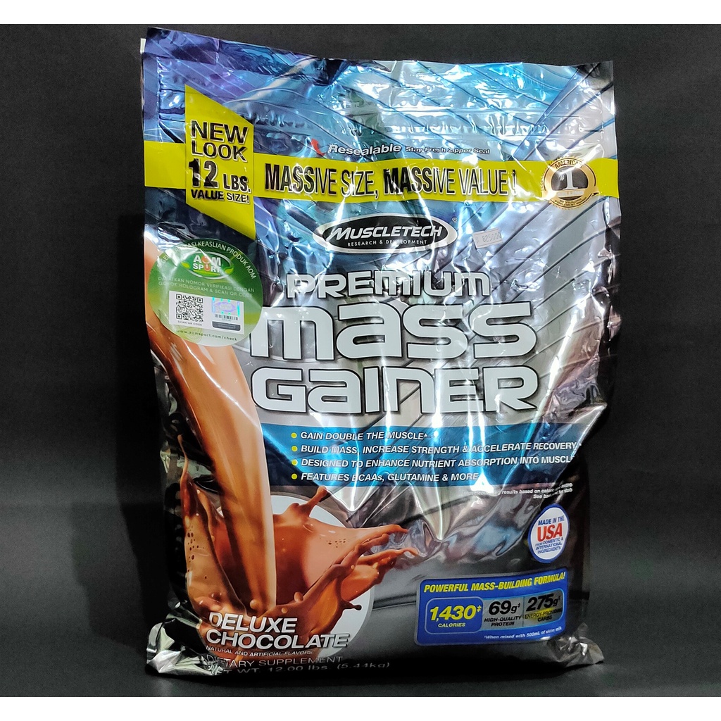 Jual MuscleTech Premium Mass Gainer 12 Lbs / 12lb 12lbs berat bulk ...