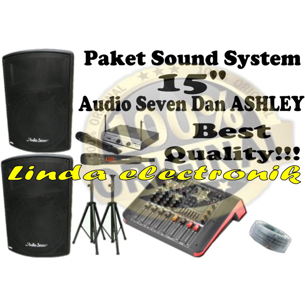 Jual paket sound system audio seven dan ashley 15inch 1200watt | Shopee ...