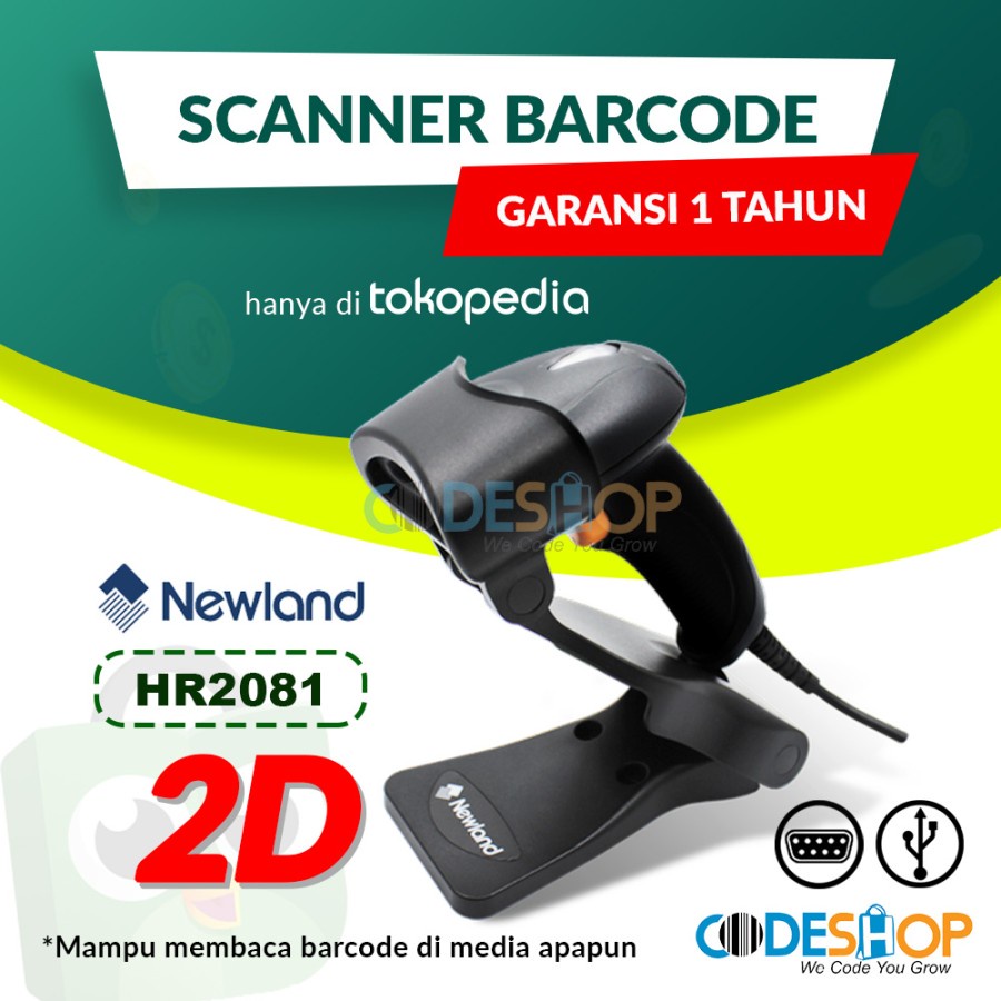 Jual Barcode Scanner NEWLAND NLS HR 2081 | HR2081 2D Garansi resmi ...