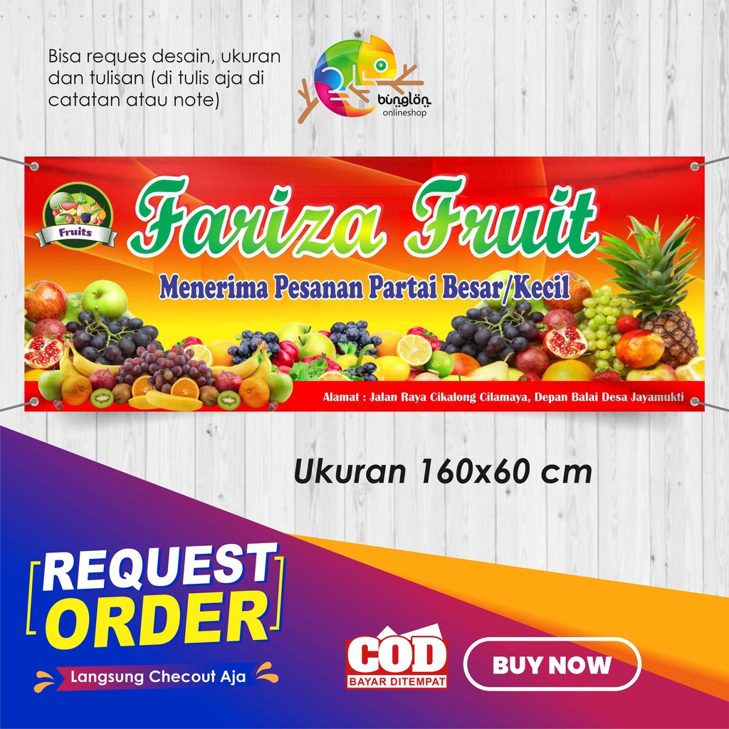 Jual Size 160x60 Cm, Spanduk Banner Buah Buahan | Shopee Indonesia
