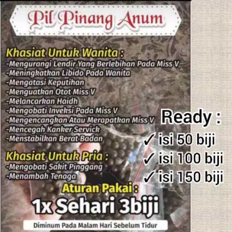 Jual PIL PINANG ANUM BANJAR 19gr/100biji COKLAT | Shopee Indonesia