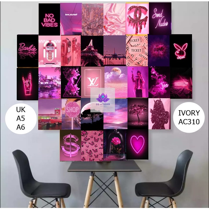 Jual POSTER DINGDING AESTHETIC TEMA WARNA/WALL DECOR/WALL POSTER/POSTER DINDING CUSTOM ISI 32 ...