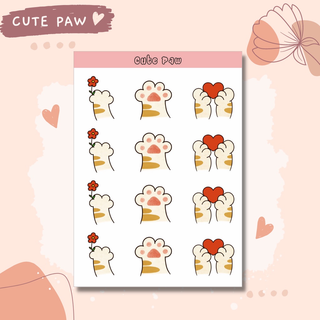 Jual Cute Paw / Stiker Lucu / Stiker Cute / Stiker Tumblr / Aesthetic ...