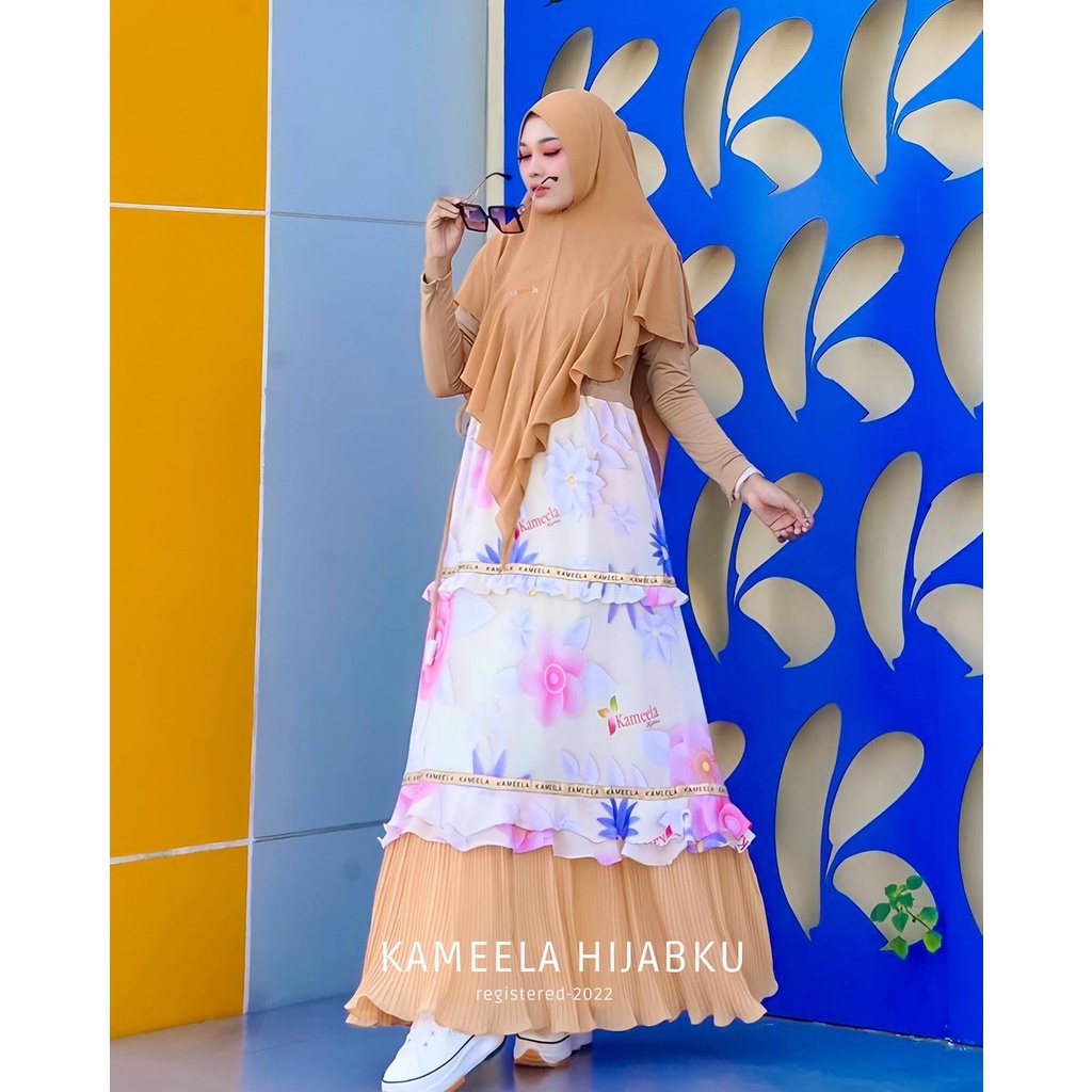 Jual KAMEELA HIJABKU Daily Kameela flower printing | Shopee Indonesia
