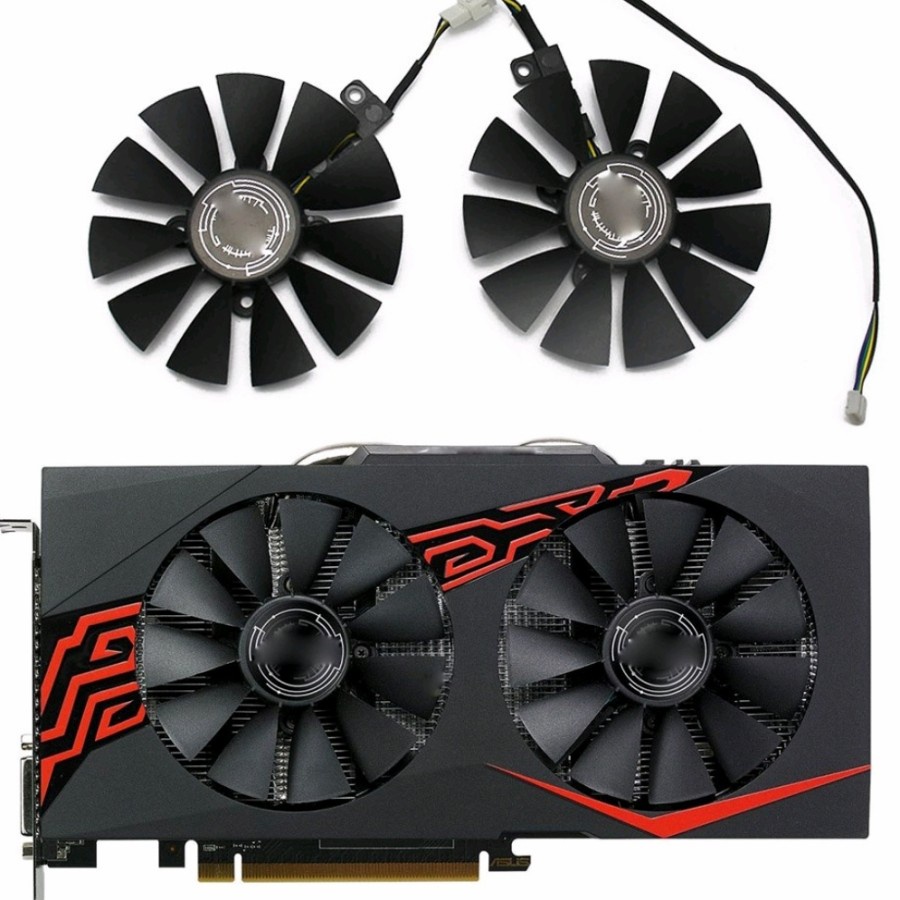 Jual Fan ASUS ROG Strix DUAL OC 87mm 4pin RX 580 570 480 470 Gtx 1060 ...