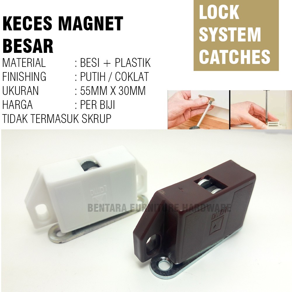 Jual HARFIT MP-55 KECES MAGNET PINTU KAYU 55MM Large Door Magnetic ...