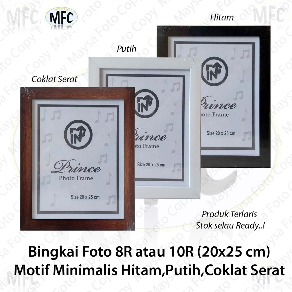 Jual Bingkai Foto 8R atau 10R 20x25 cm hitam,putih dan Coklat Serat ...