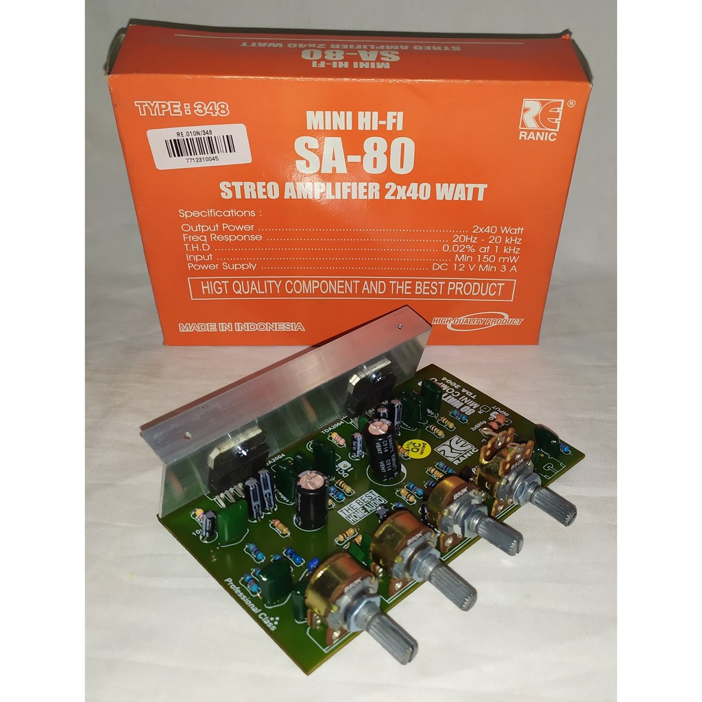 Jual Kit Ranic Kit Power Amplifier Mini HI-FI SA-80 Kit Type-348 ...