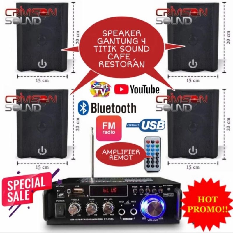Jual paket sound system kantor cafe masjid speaker crimson 4 unit ...