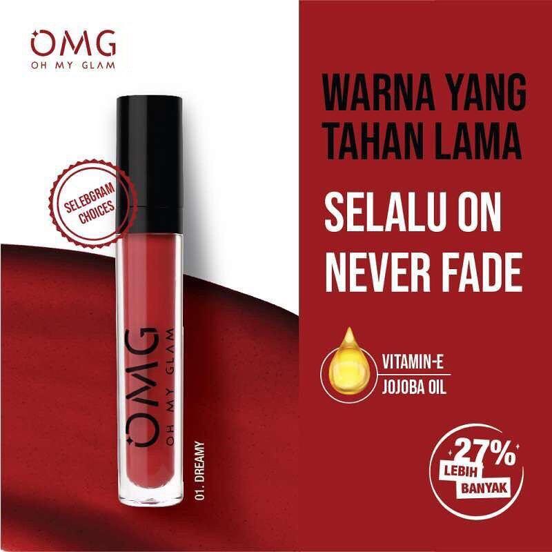 Jual OMG OH MY GLAM MATTE KISS LIP CREAM 3.5G - LIPSTICK MATTE | Shopee ...