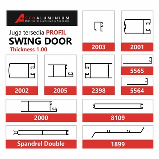 Jual Aluminium Spandrell Double 8cm Profile 8109 Swing Door | Shopee ...