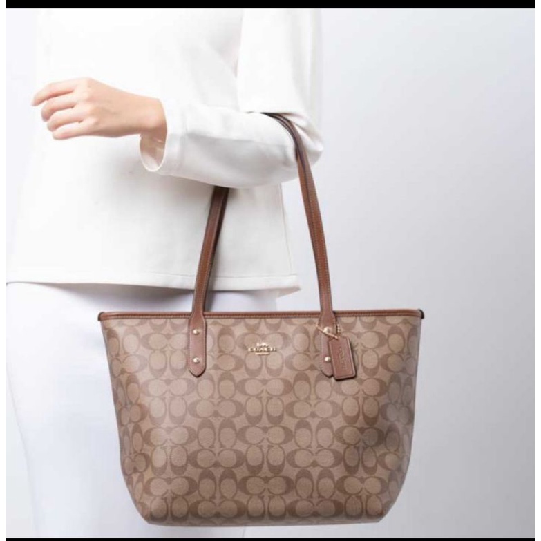 Jual Coach City Zip Tote In Signature Canvas (F58292) | Shopee Indonesia