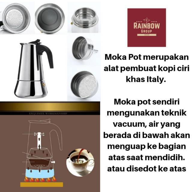 Jual Moka Pot Teko Kopi Stainless 300ml | Shopee Indonesia