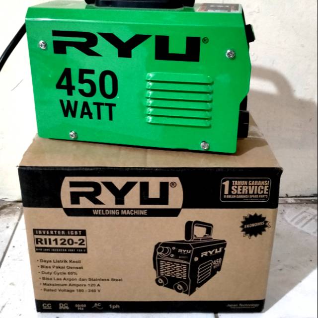 Jual RYU MESIN LAS INVERTER MMA 120 IGBT 450 WATT / MESIN LAS / MESIN TRAFO LAS / WELDING ...