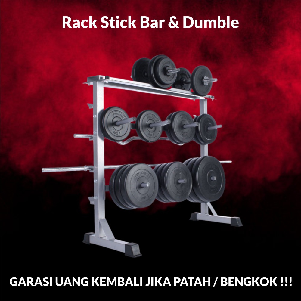 Jual New Perlengkapan Home Gym Rak Tempat Barbell Storage Dumbbell ...