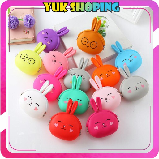Jual YUKSHOPING D028 DOMPET KOIN SILIKON JELLY KARAKTER KELINCI BUNNY TEMPAT UANG COIN POUCH ...