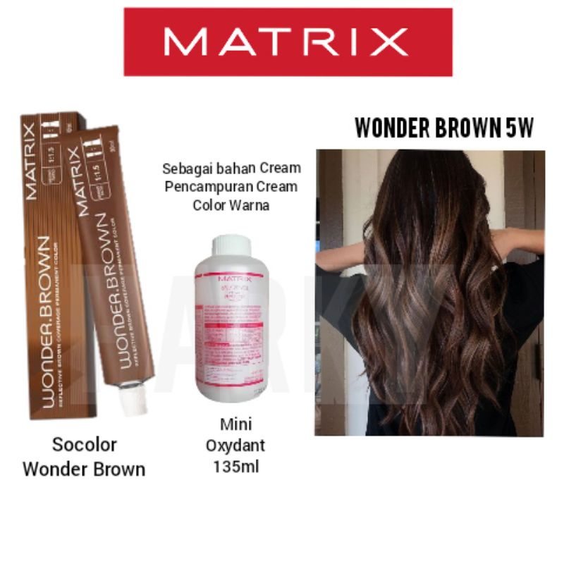 Jual Cat Matrix Wonder Brown 5W 90ml + oxydant 135ml Wonderbrown ...