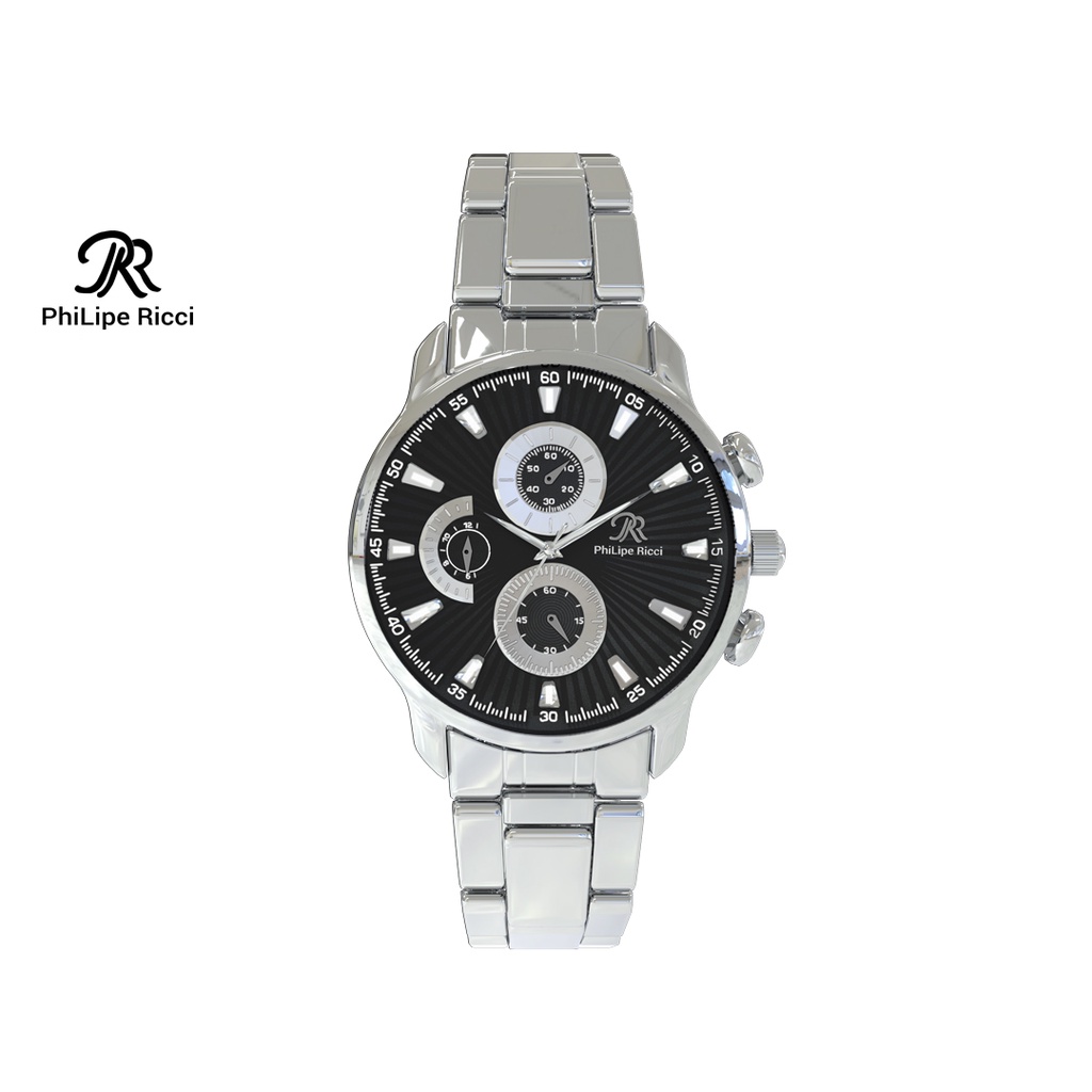 Jual PhiLipe Ricci Jam Tangan Pria Besi Original Tali Rantai Analog ...