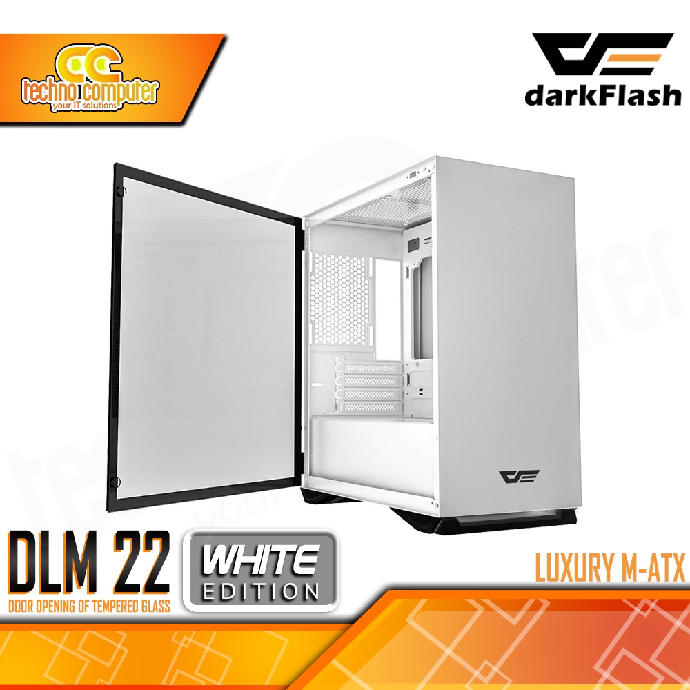 Jual CASING DARKFLASH DLM22 White - mATX Case with Door Opening ...