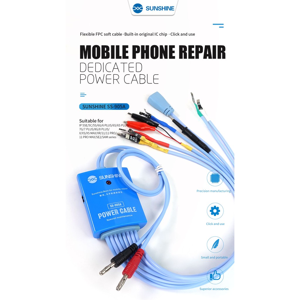 Jual KABEL POWER SUPPLY SUNSHINE SS-905A FOR IP 5S-12 PRO MAX UP | Shopee Indonesia