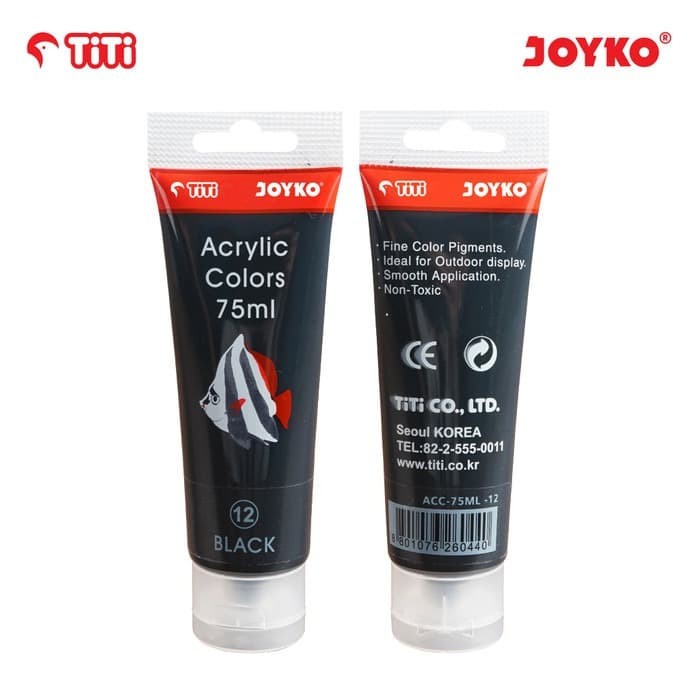 Jual Acrylic Color Cat Akrilik Joyko TiTi ACC-75ML-12 Black Color Warna ...
