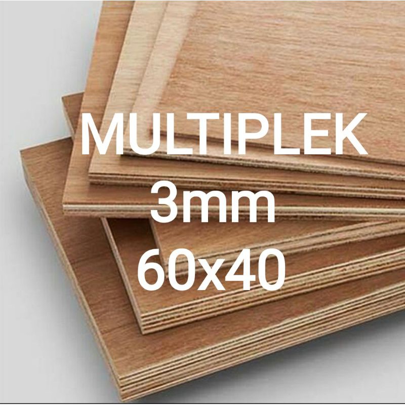 Jual Triplek / multiplek 3mm (60x40)cm, plywood 3mm | Shopee Indonesia