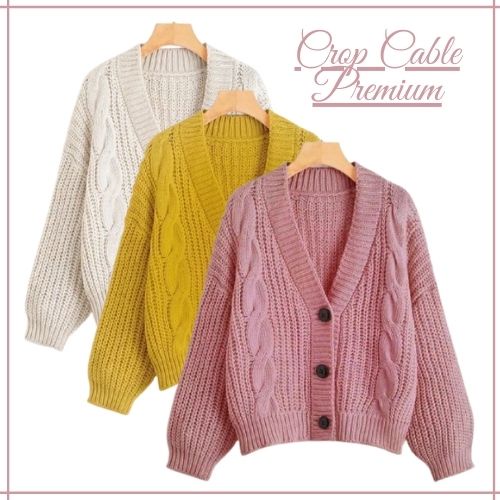 Jual CROP CABLE CARDY 7GET TEBAL | Cardigan Rajut Oversize | Kardigan Rajut Wanita Terbaru ...