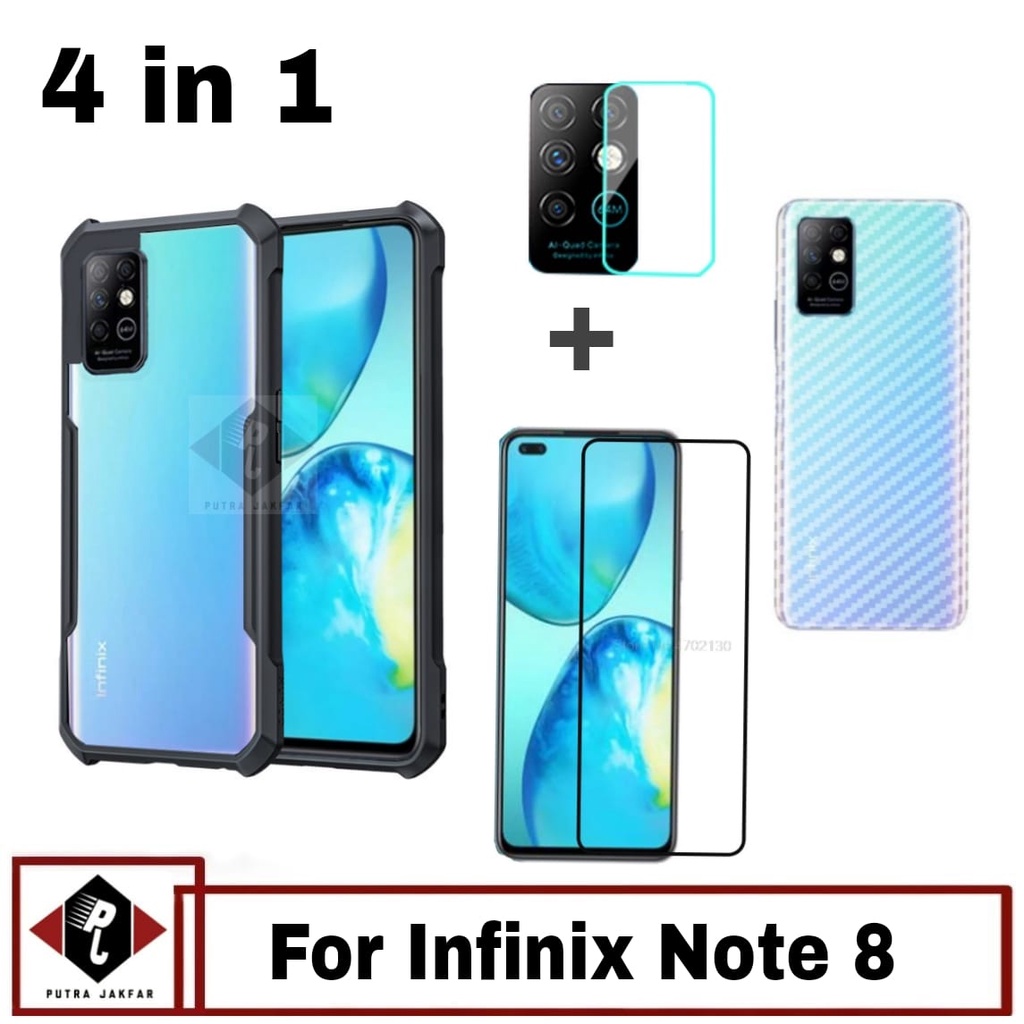 Jual Promo Paket 4in1 Case Transparan Infinix Note 8 Tempered Glass ...