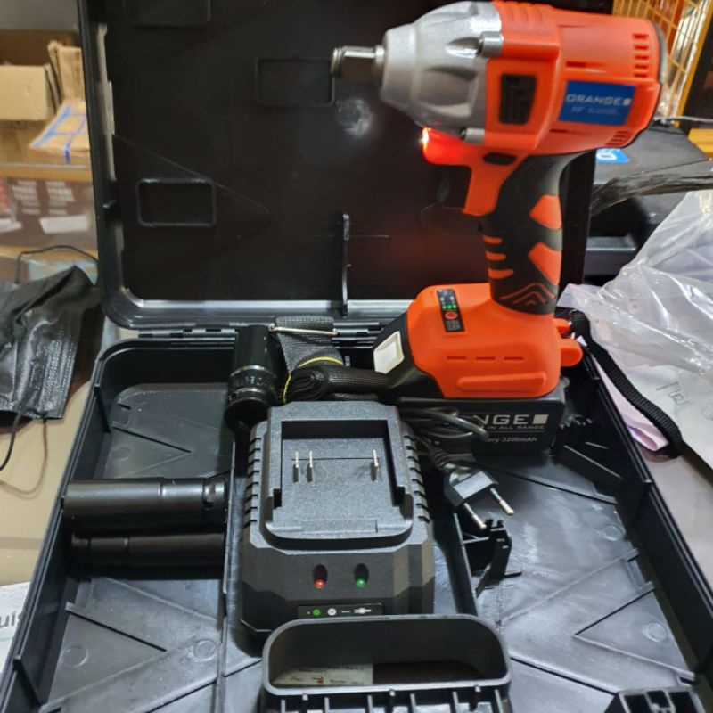 Jual Orange cordless impact wrench alat buka baut impact batre termurah ...