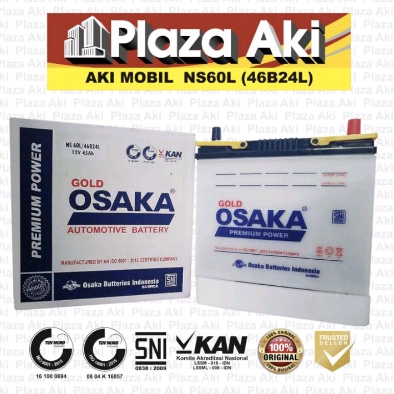 Jual AKI MOBIL NS60L 46B24L 12V 45Ah NISSAN Grand Livina ORIGINAL OSAKA | Shopee Indonesia
