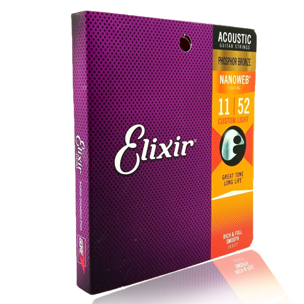Jual Elixir Akustik Nanoweb Phosp.Bronze Senar Gitar 16002 16027 16052 ...